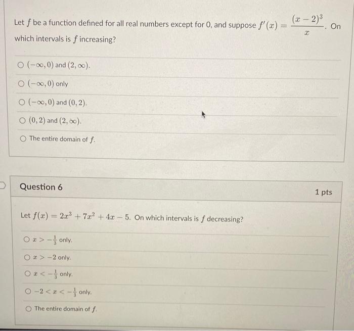 Let f be a function defined for all real numbers | Chegg.com