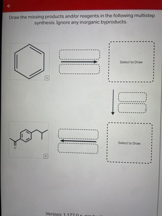 Solved Draw the missing products and/or reagents in the | Chegg.com