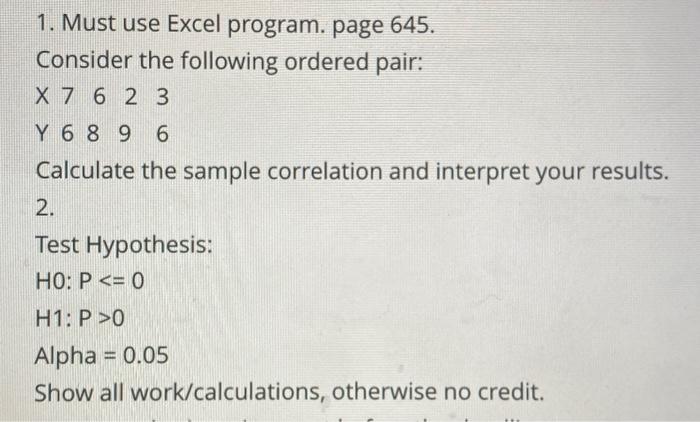 1. Must use Excel program. page 645. Consider the | Chegg.com 1. Must use Excel program. page 645. Consider the | Chegg.com