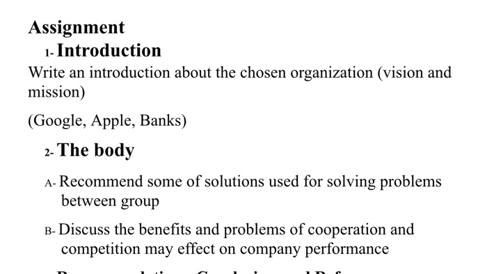 Assignment 1- Introduction Write an introduction | Chegg.com