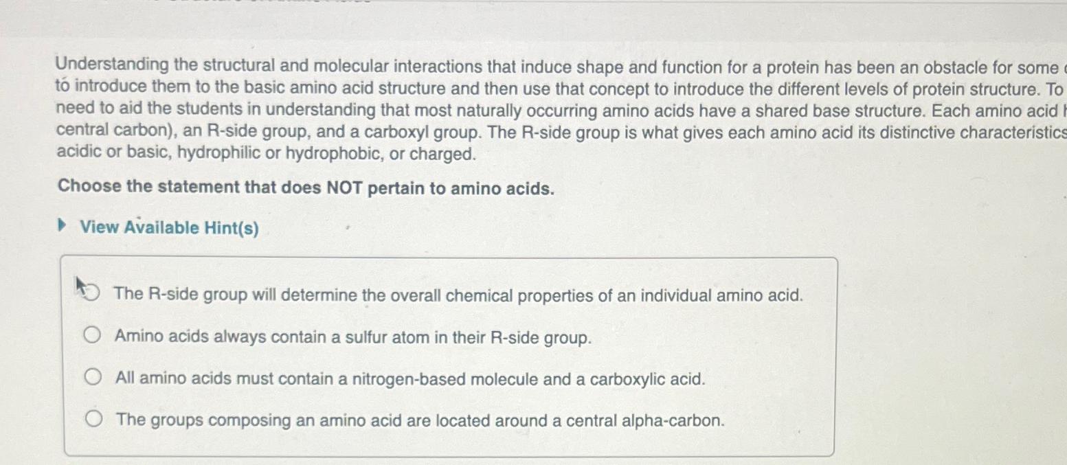Solved Understanding the structural and molecular | Chegg.com