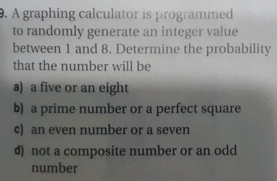 Solved A graphing calculator is programmed to randomly | Chegg.com