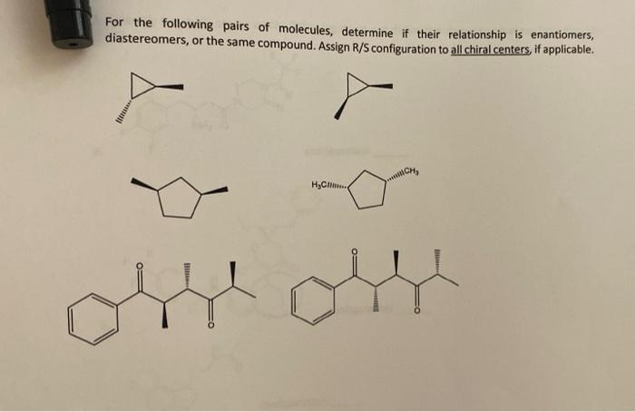 Solved For The Following Pairs Of Molecules Determine If