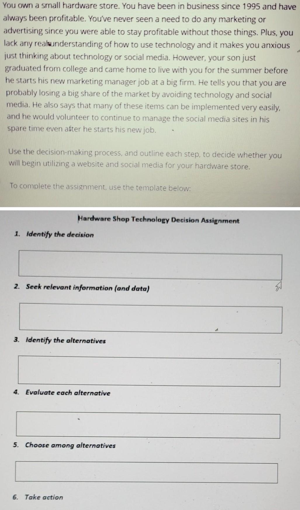 Solved You own a small hardware store. You have been in | Chegg.com