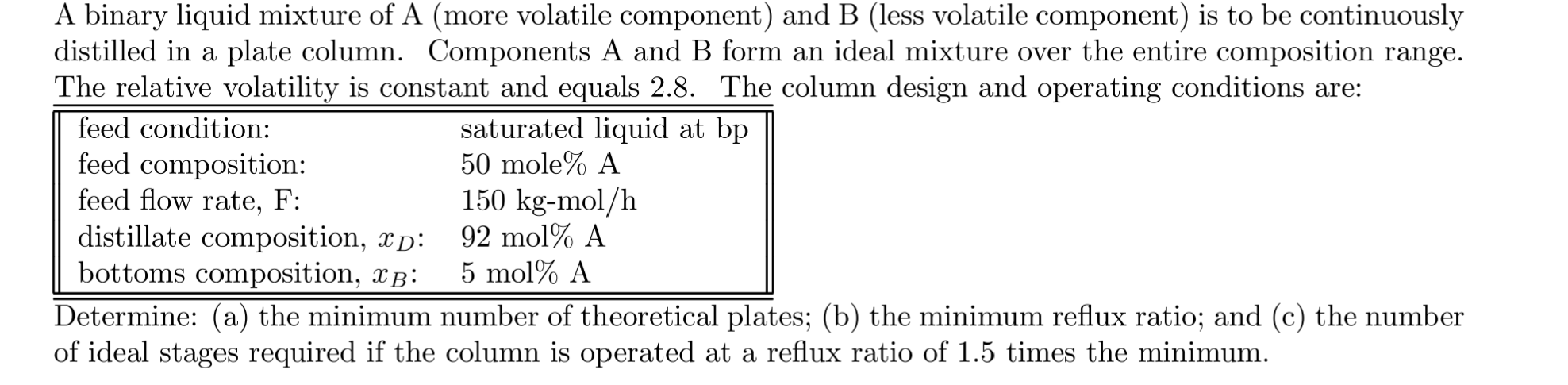 Solved A binary liquid mixture of A (more volatile | Chegg.com