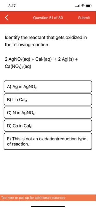 Solved Identify the reactant that gets oxidized in the | Chegg.com