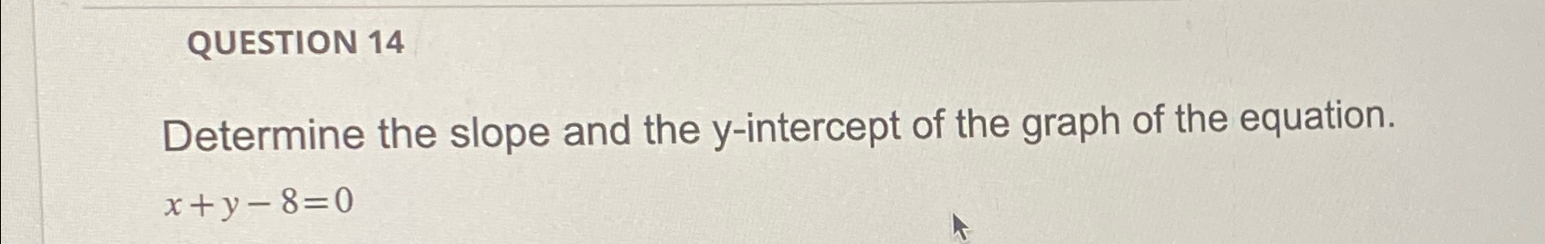 Solved QUESTION 14Determine the slope and the y-intercept of | Chegg.com