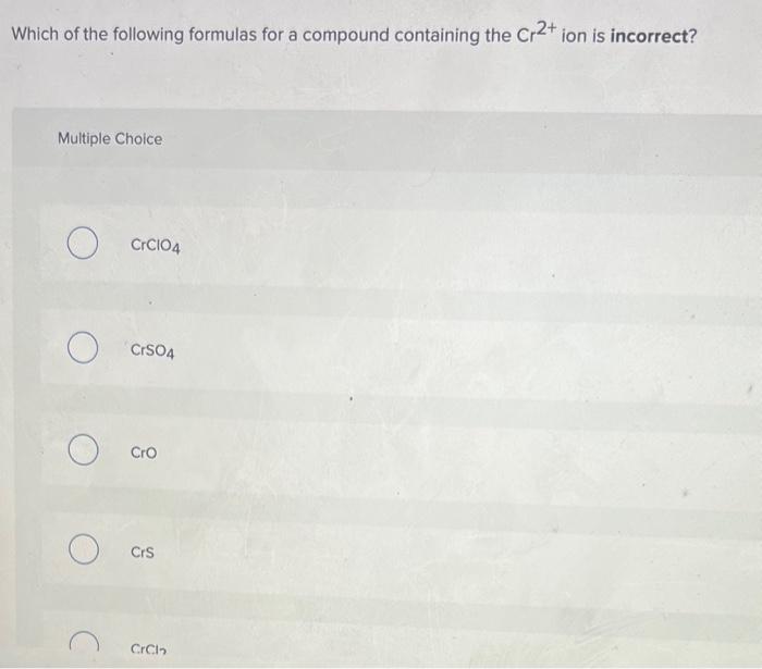 Solved Which of the following formulas for a compound | Chegg.com