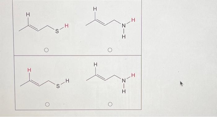Solved In each row, select the molecule with the highlighted | Chegg.com