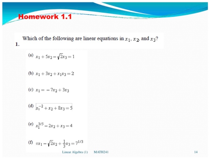 Solved Homework 1.1 Which of the following are linear | Chegg.com