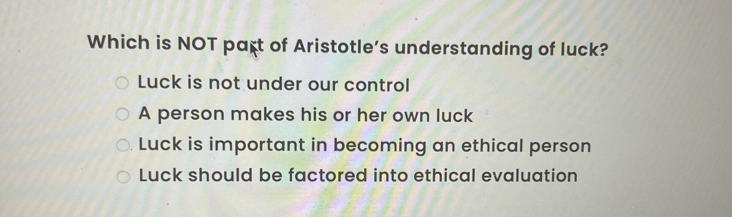 Solved Which is NOT part of Aristotle's understanding of | Chegg.com