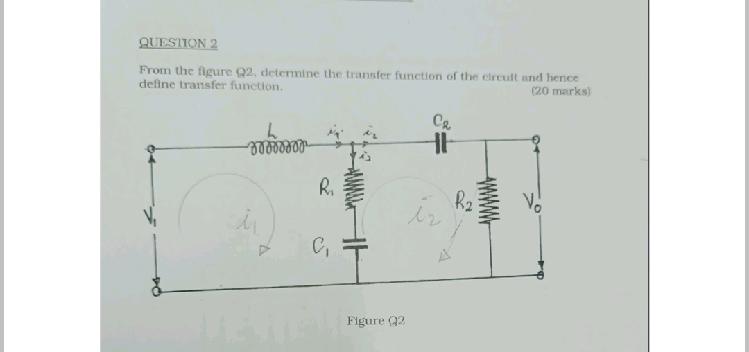 Solved QUESTION 2From the figure Q2, ﻿determine the transfer | Chegg.com
