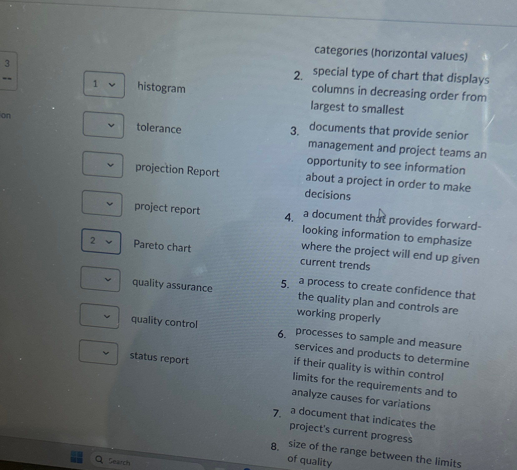 Solved categories (horizontal values)2. ﻿special type of | Chegg.com