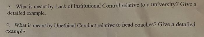 3. What is meant by Lack of Institutional Control | Chegg.com