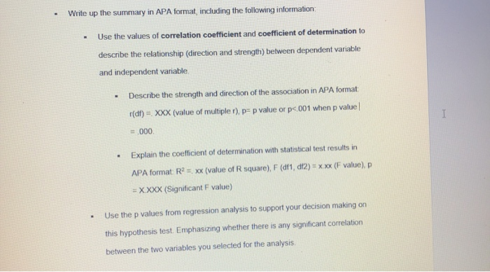 Solved • Write up the summary in APA format, including the | Chegg.com