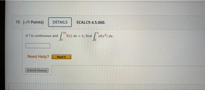 Solved 13. [-/1 Points] DETAILS SCALC9 4.5.060. If fis | Chegg.com