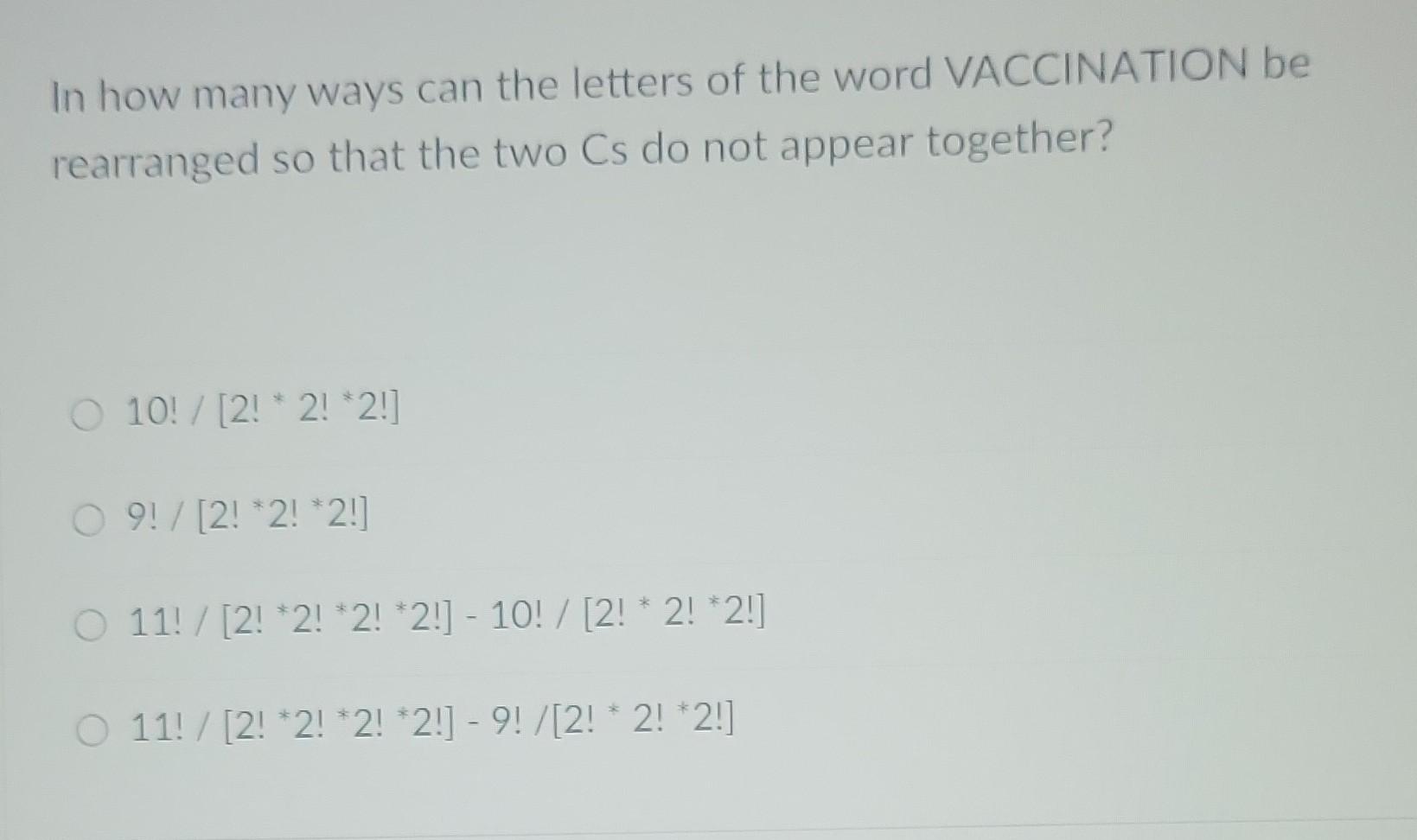 Solved In how many ways can the letters of the word | Chegg.com