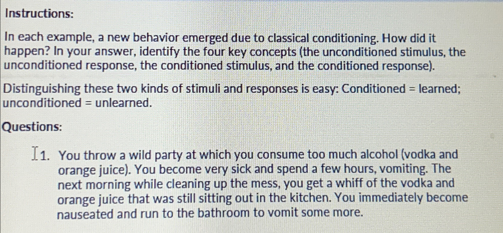 Solved Instructions:In each example, a new behavior emerged | Chegg.com