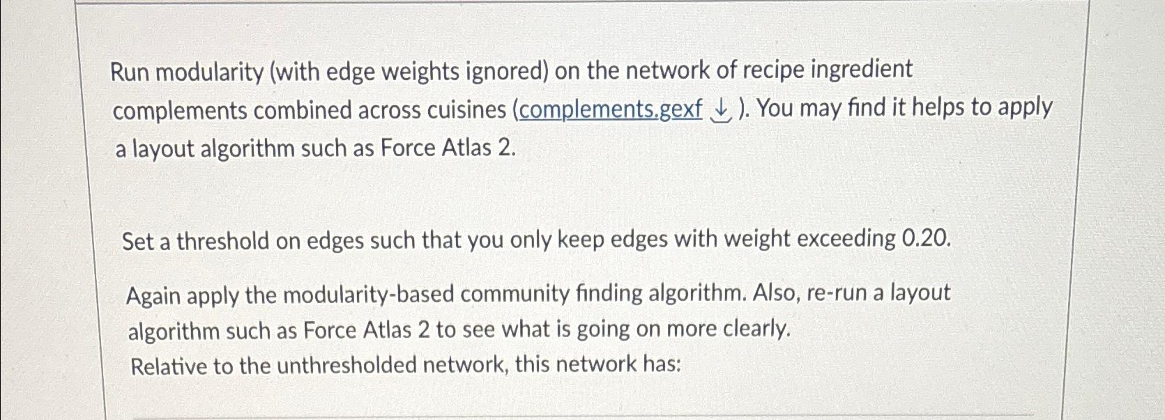 Solved Run modularity (with edge weights ignored) ﻿on the | Chegg.com