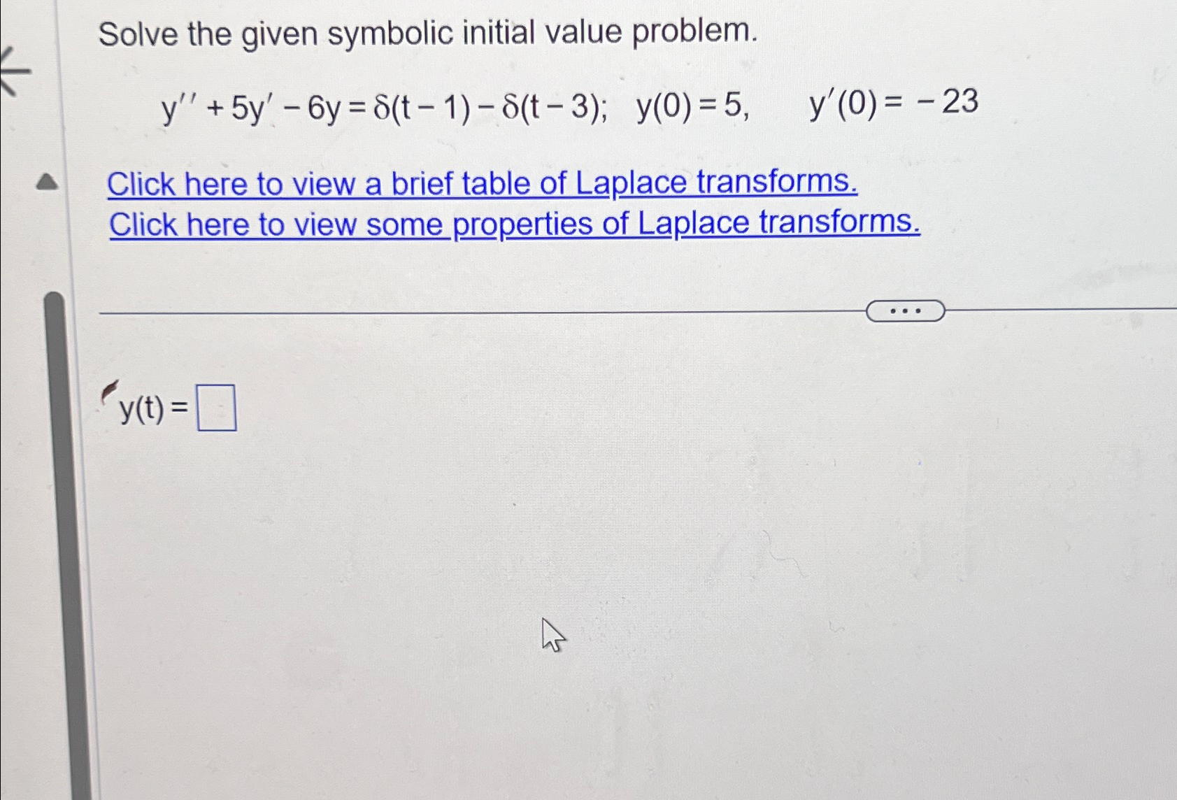Solve the given symbolic initial value | Chegg.com