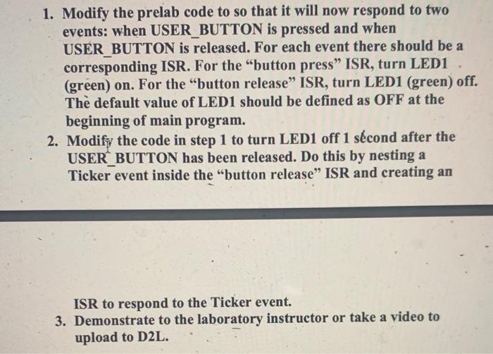 Solved Prelab 1. Search mbed for documentation related to | Chegg.com