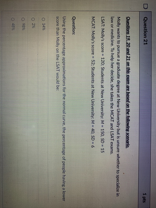 Solved Questions 19, 20 and 21 on this exam are based on the | Chegg.com
