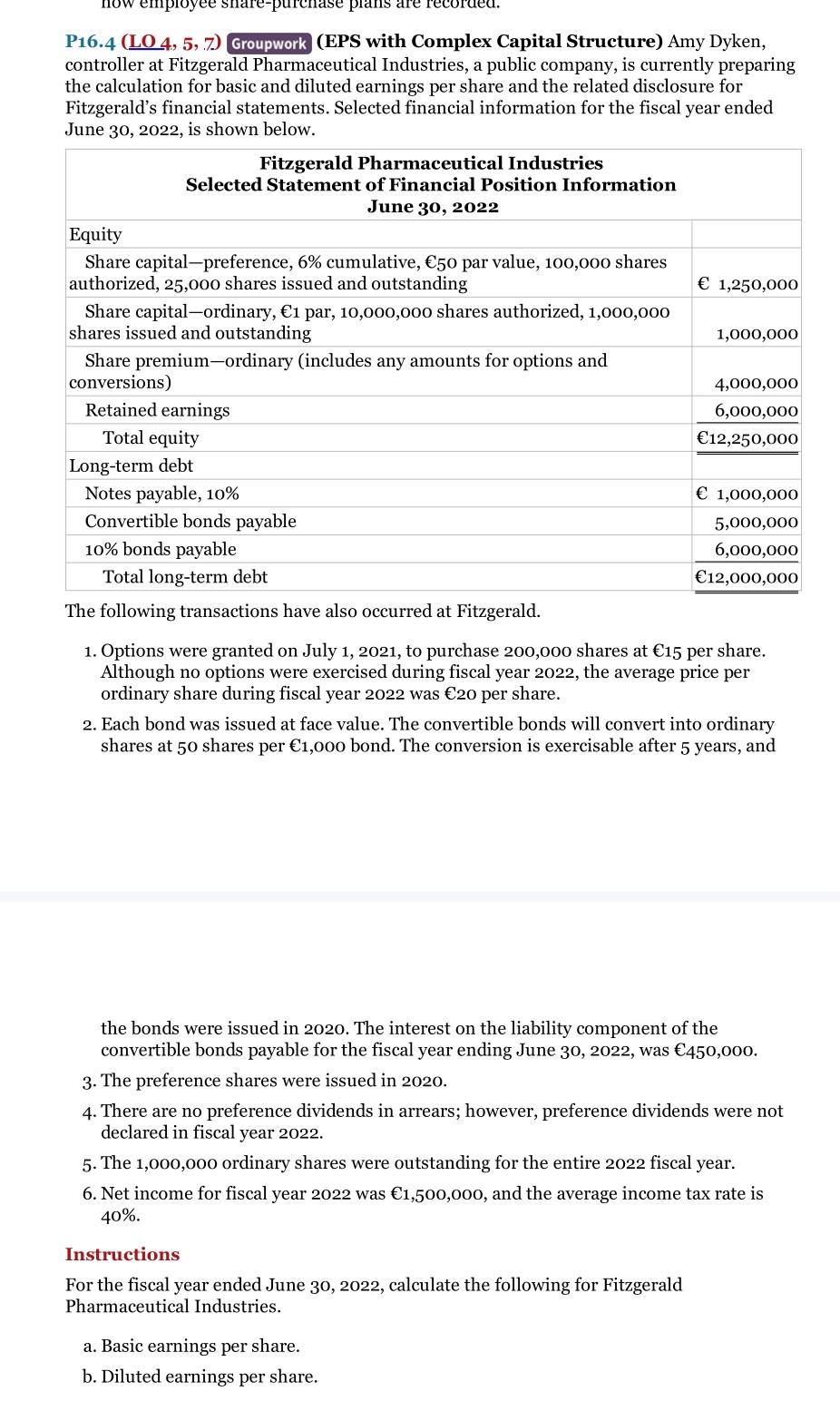 Solved P16.4 (LO 4, 5, 7) Groupwork (EPS with Complex | Chegg.com
