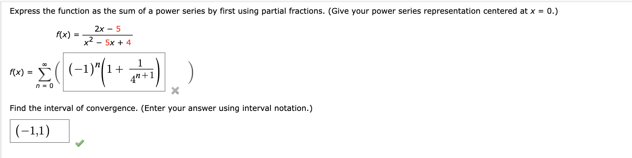 Solved Express the function as the sum of a power series by | Chegg.com