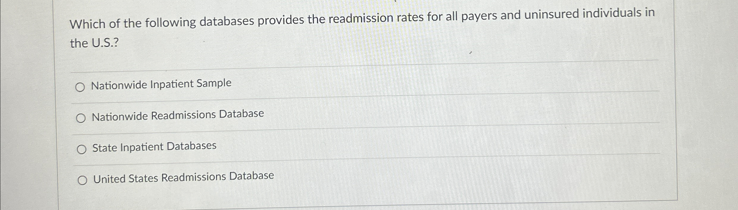 Solved Which of the following databases provides the | Chegg.com