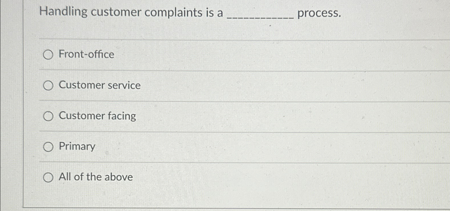 Solved Handling customer complaints is a | Chegg.com