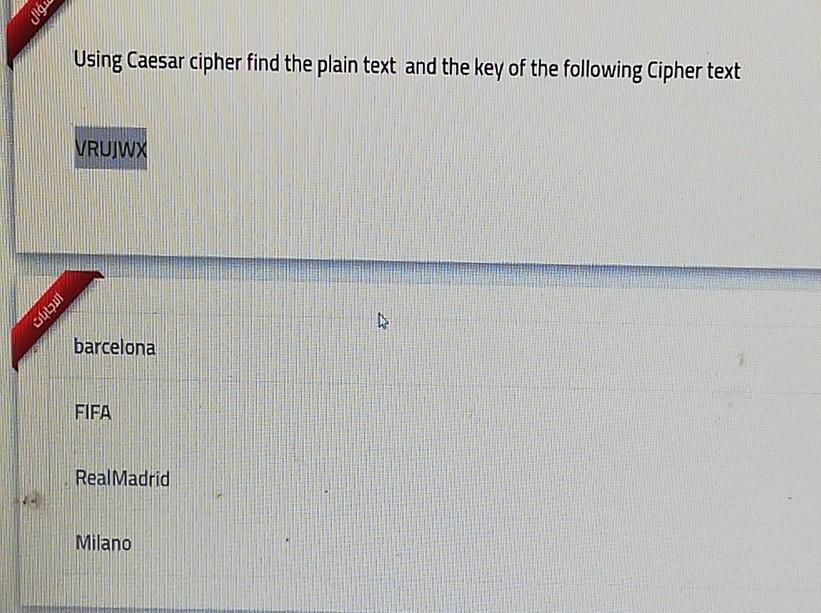 Solved DIP Using Caesar cipher find the plain text and the | Chegg.com