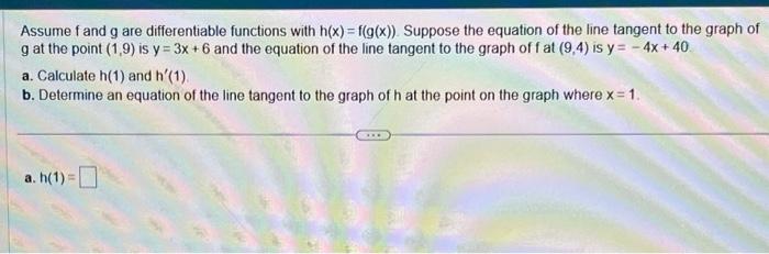 Solved Assume f and g are differentiable functions with | Chegg.com