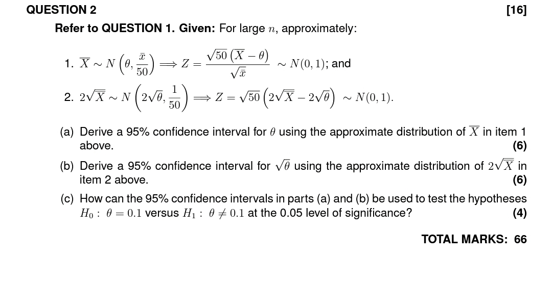 Solved QUESTION 2[16]Refer to QUESTION 1. ﻿Given: For large | Chegg.com