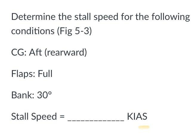 Determine the stall speed for the following | Chegg.com