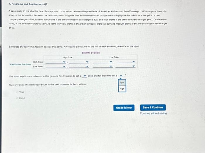 Solved 7. Problems and Applications Q7 A case study in the | Chegg.com
