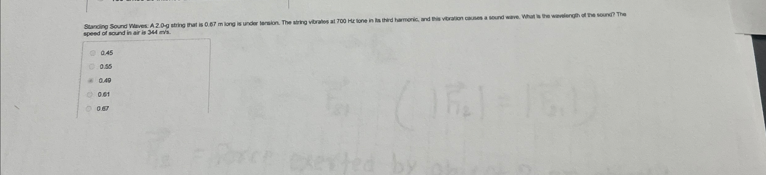 Solved Standing Sound Waves: A 2.0-g string that is 0.67m | Chegg.com