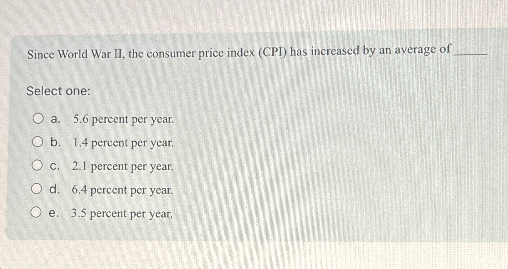 Solved Since World War II, ﻿the consumer price index (CPI) | Chegg.com