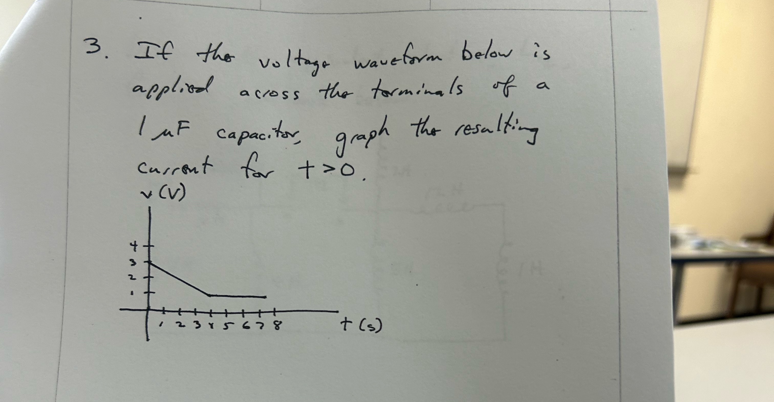 Solved If tho voltage waveform below is appliod across the | Chegg.com