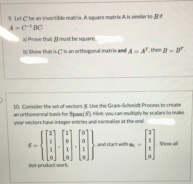 Solved 9. Let C be an invertible matrix. A square matrix A | Chegg.com