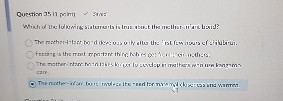 Solved Question 35 (1 ﻿point) ﻿SavedWhich of the following | Chegg.com