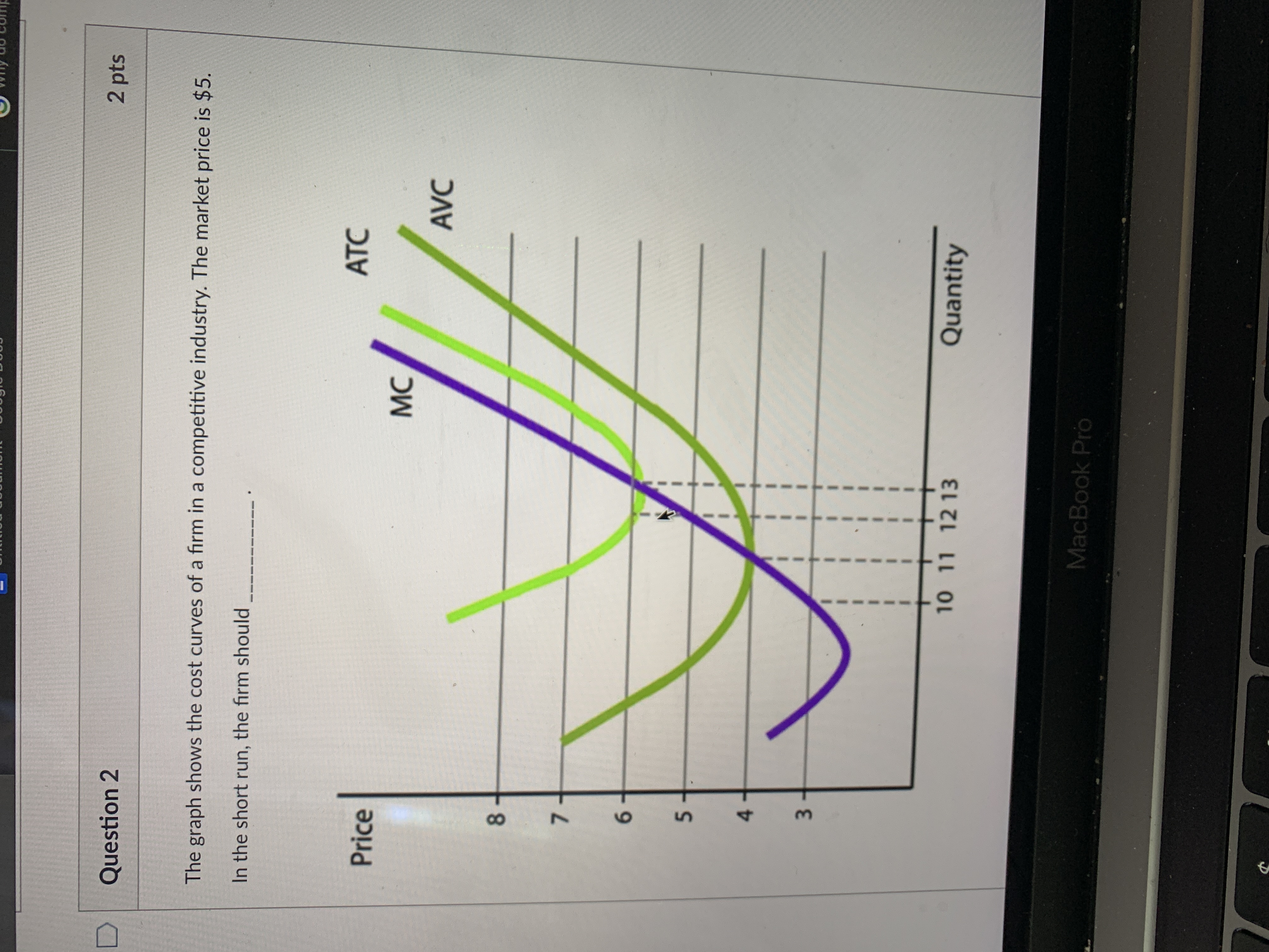 Solved Question 2The graph shows the cost curves of a firm | Chegg.com
