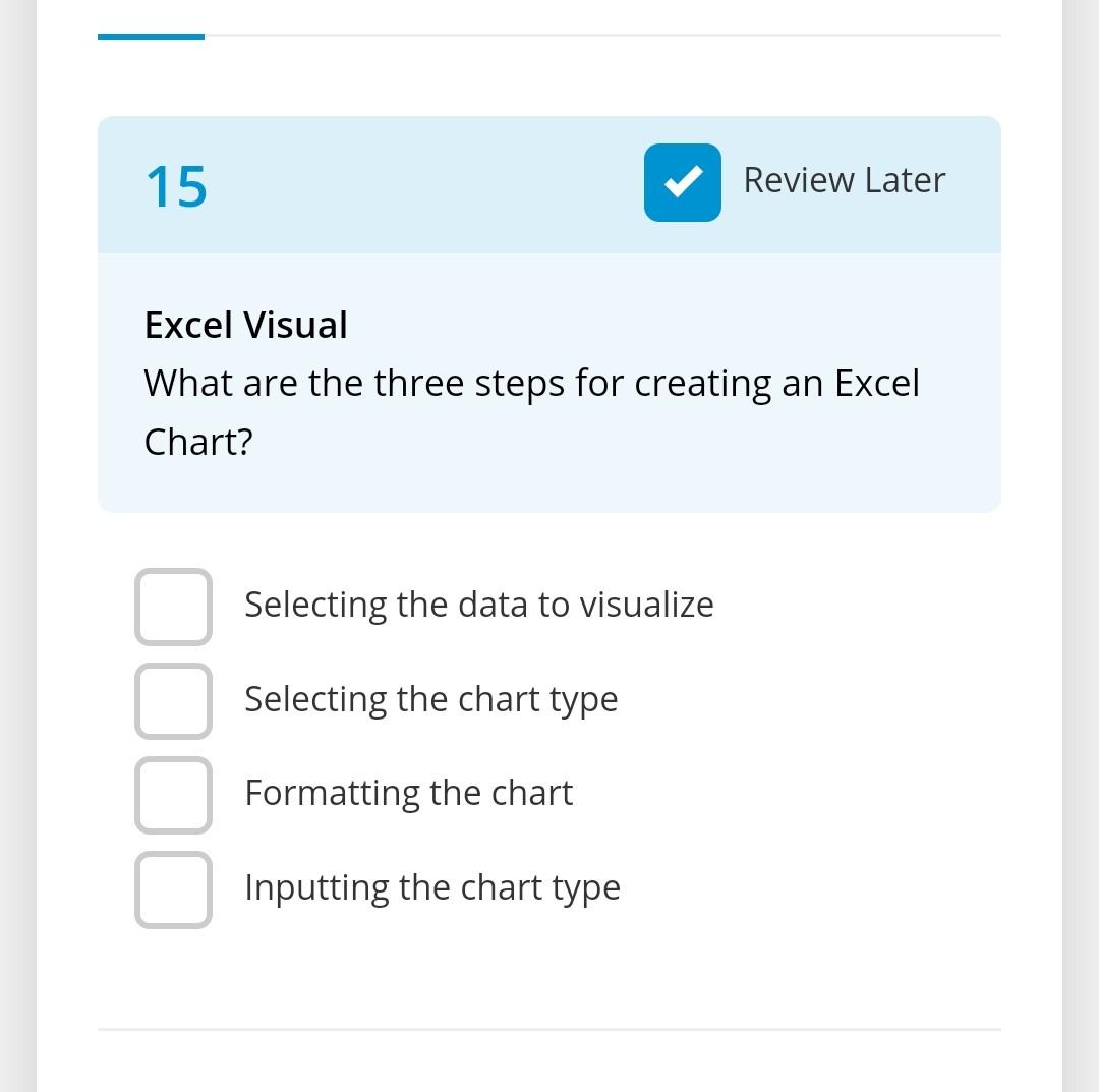  Solved Excel Visual What Are The Three Steps Fo