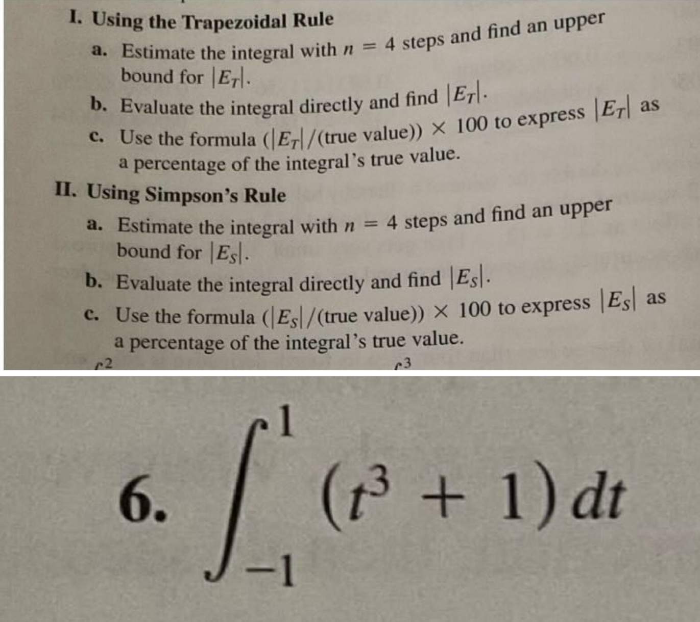 Solved I. Using the Trapezoidal Rulea. ﻿Estimate the | Chegg.com