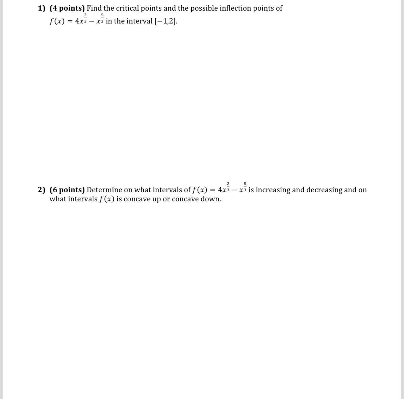 Solved (4 ﻿points) ﻿Find the critical points and the | Chegg.com