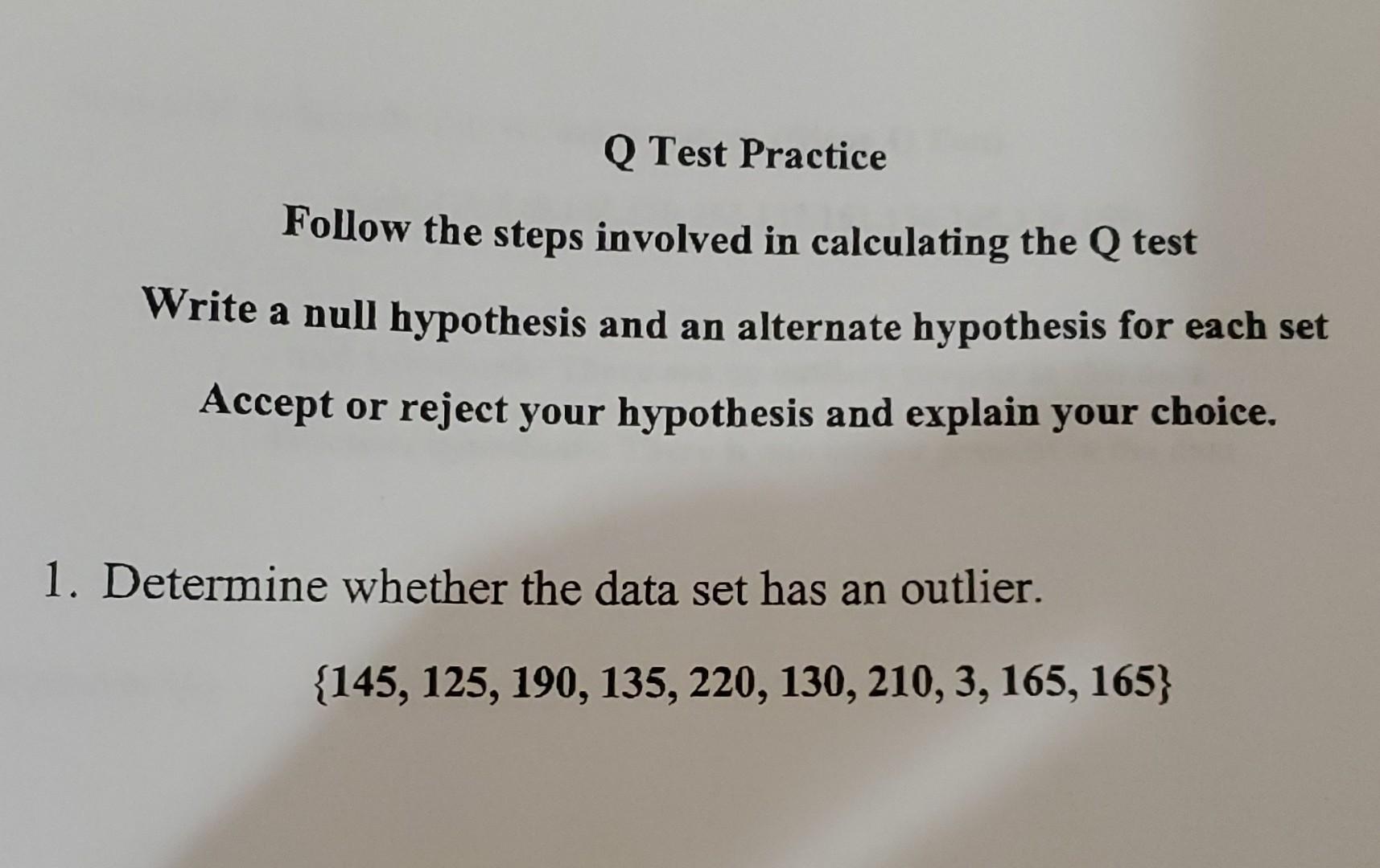 Q Test Practice Follow the steps involved in | Chegg.com