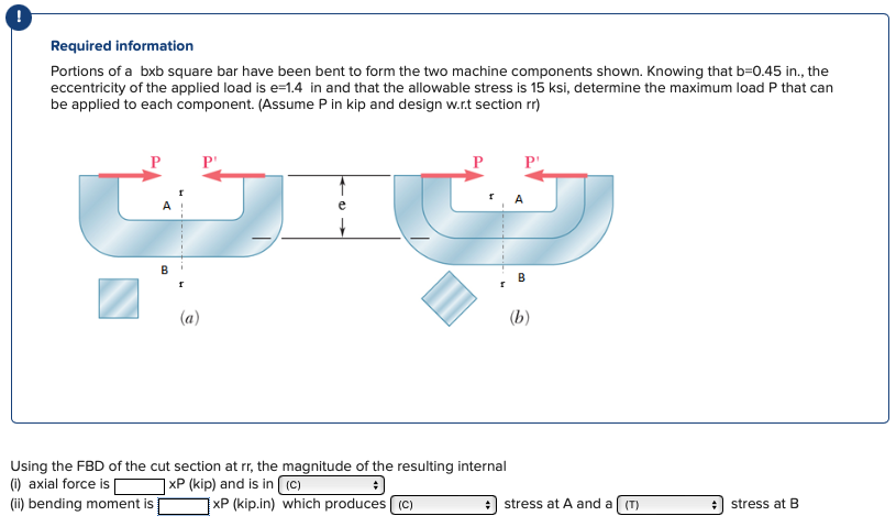 Solved Required informationPortions of a bxb square bar have | Chegg.com