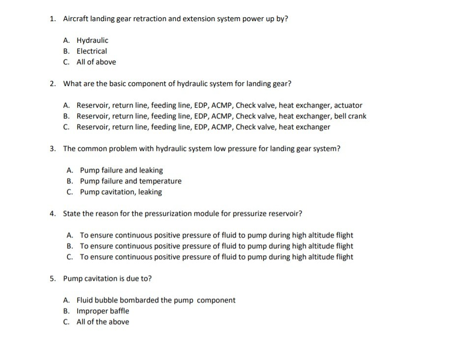 Solved 1. Aircraft landing gear retraction and extension | Chegg.com