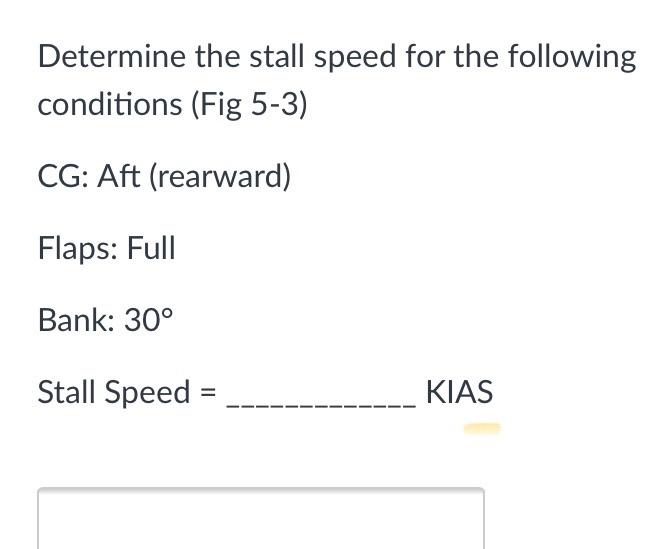 Determine the stall speed for the following | Chegg.com
