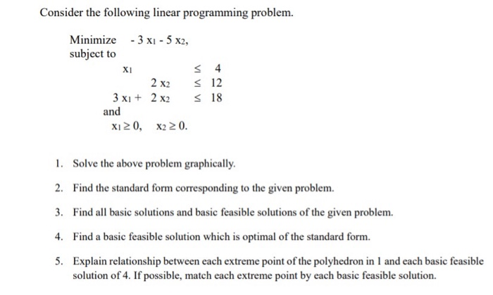 Solved Consider the following linear programming problem. - | Chegg.com