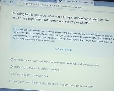 Solved Referring to this passage, what couid Gregor Mendel | Chegg.com